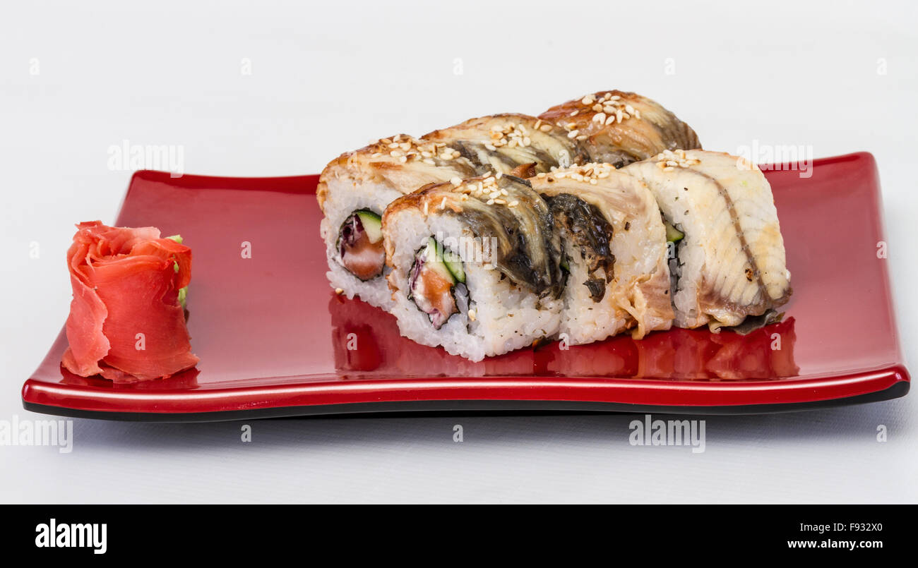Japanese traditional Cuisine - Maki Roll with Cucumber , Cream Cheese ...
