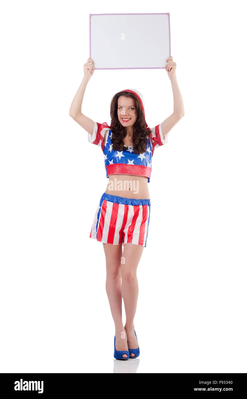 Woman boxer in uniform with US symbols Stock Photo - Alamy