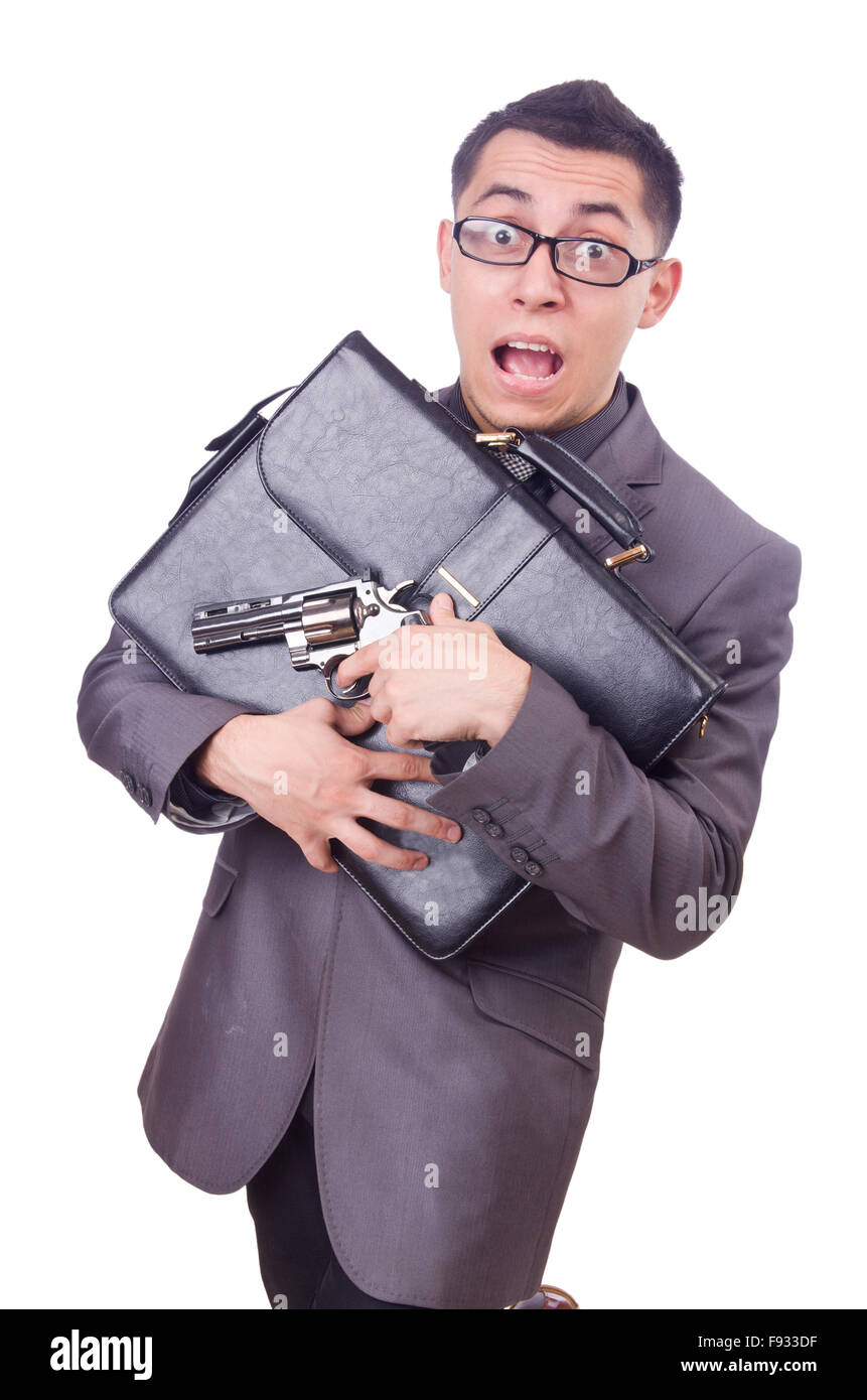 Funny Businessman Gun On White High Resolution Stock Photography and ...