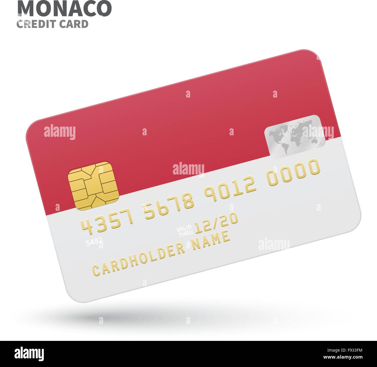 Credit card with Monaco flag background for bank, presentations and ...