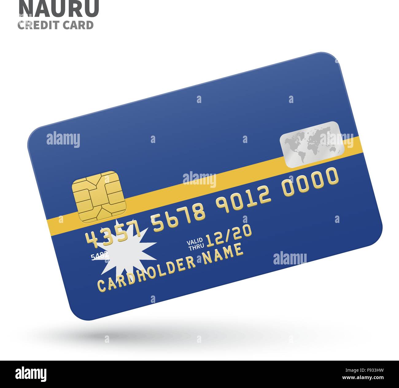Credit card with Nauru flag background for bank, presentations and ...