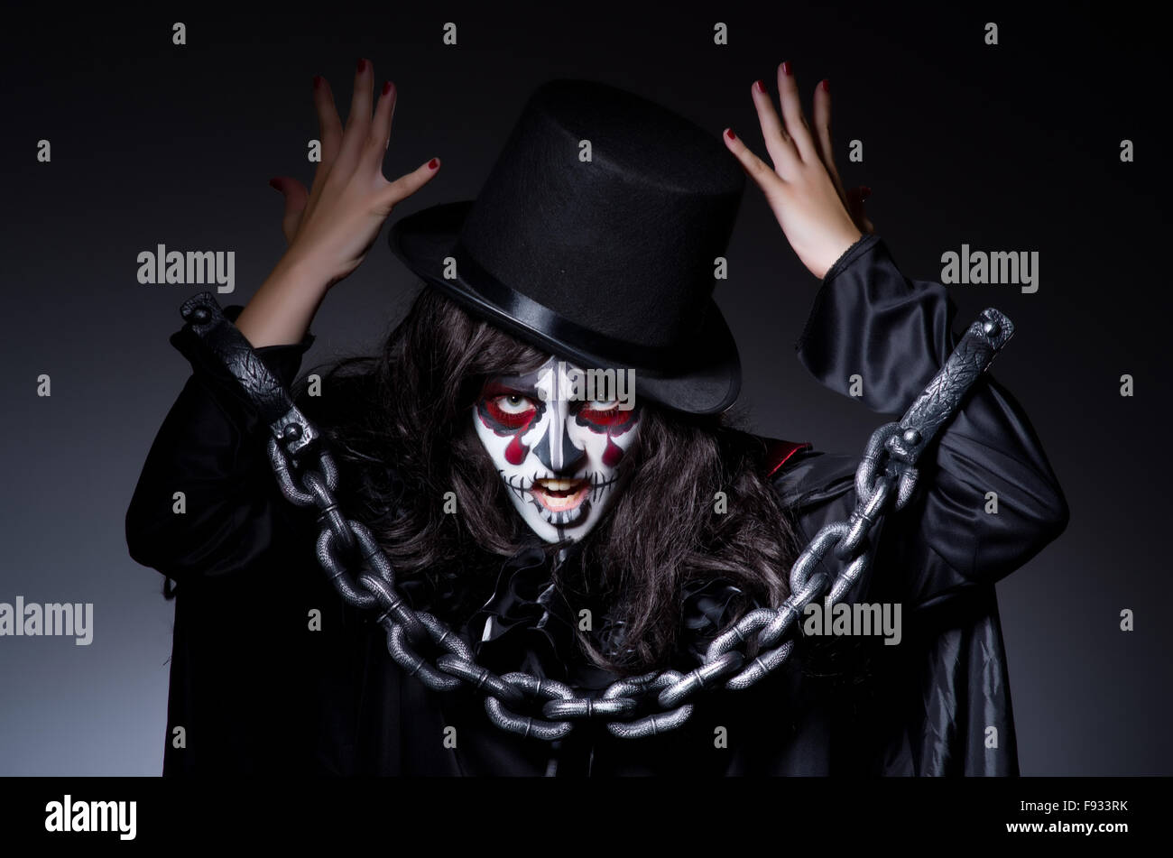 Monster chained in dark room Stock Photo - Alamy