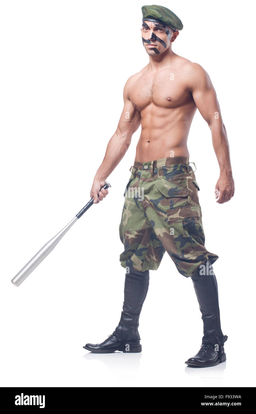 Soldier isolated on the white background Stock Photo - Alamy