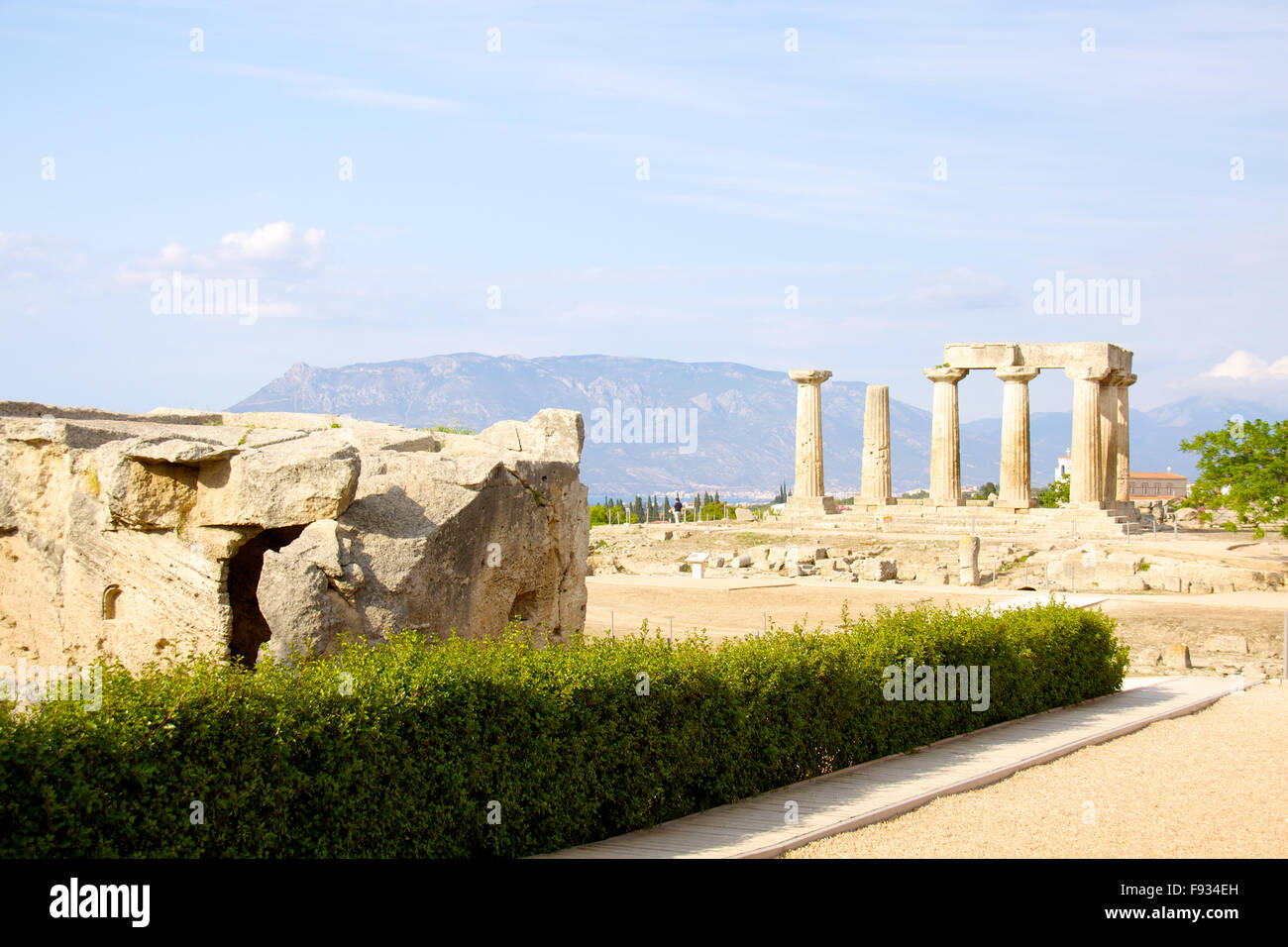 apollon temple in corinth Greece Stock Photo - Alamy
