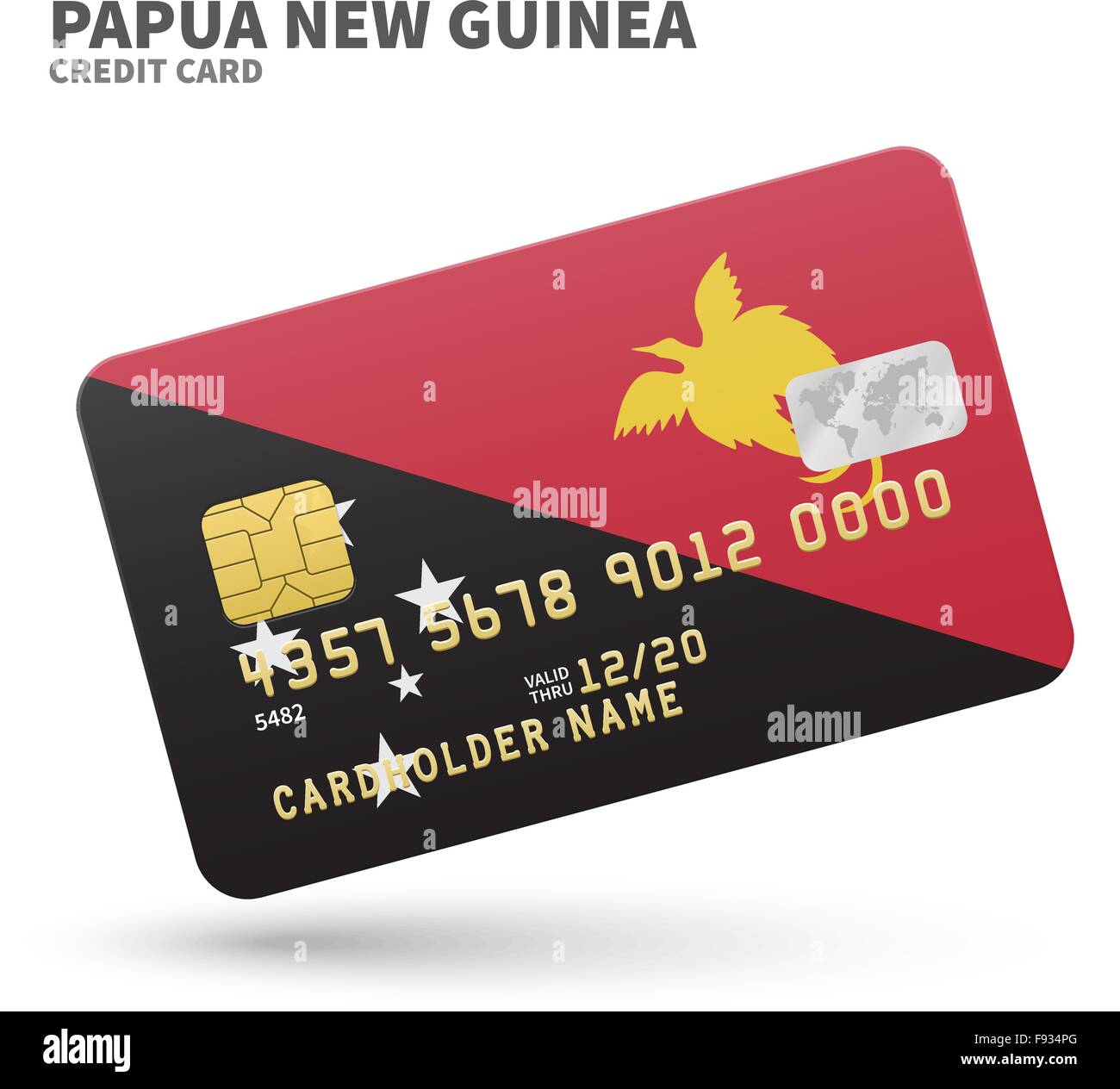 Credit card with Papua New Guinea flag background for bank ...