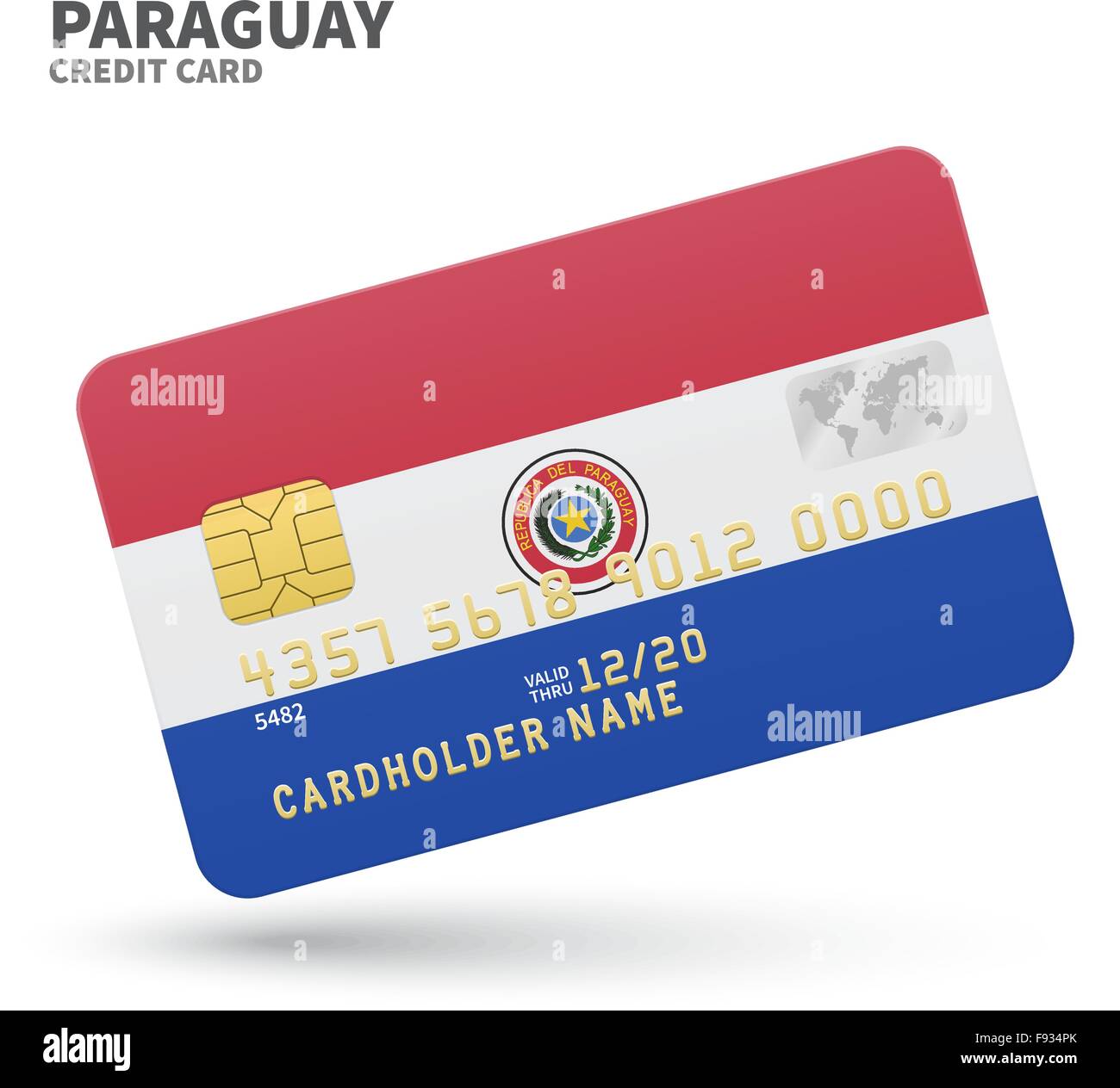 Credit card with Paraguay flag background for bank, presentations and ...