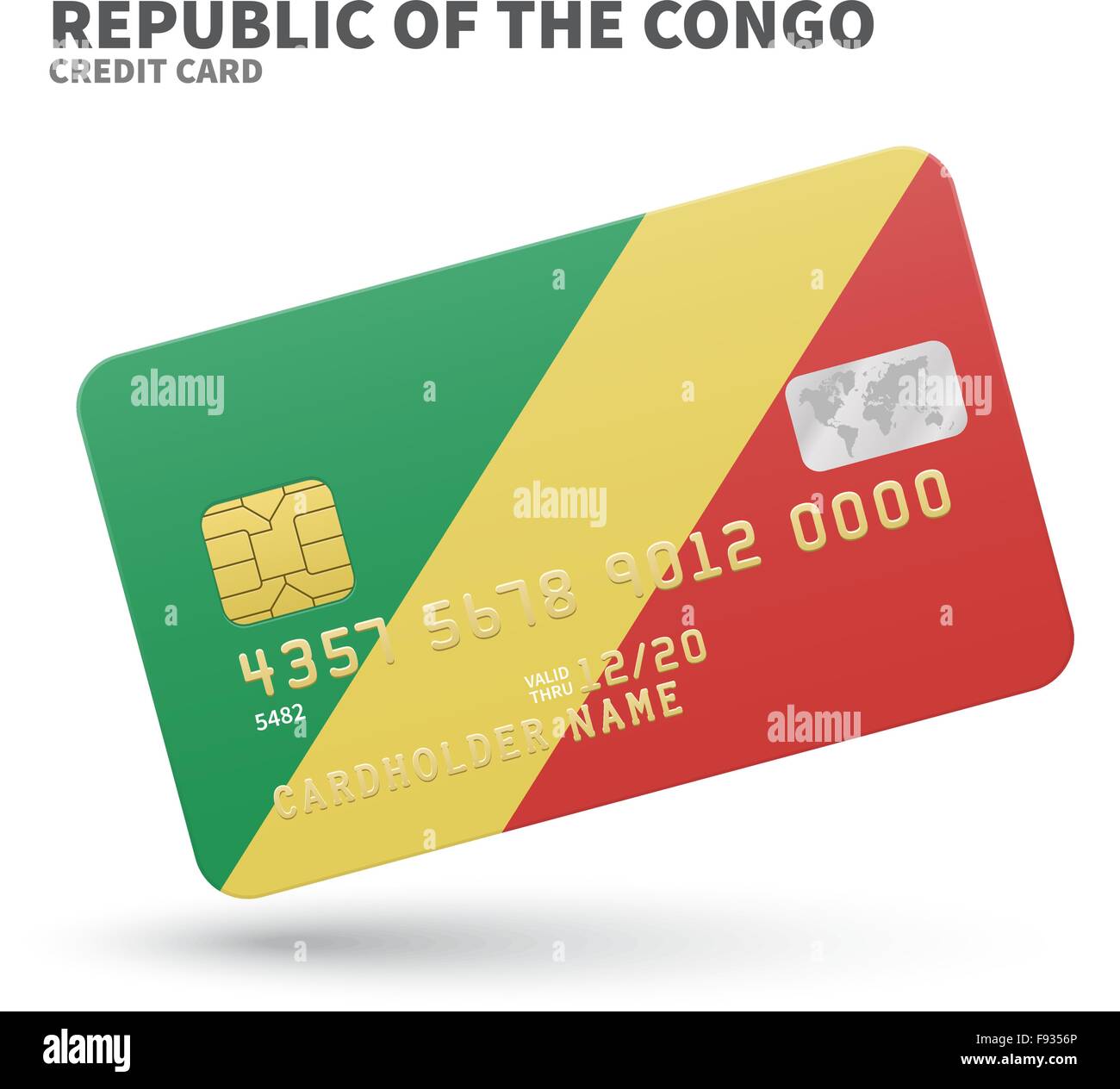 Credit card with Republic of the Congo flag background for bank ...