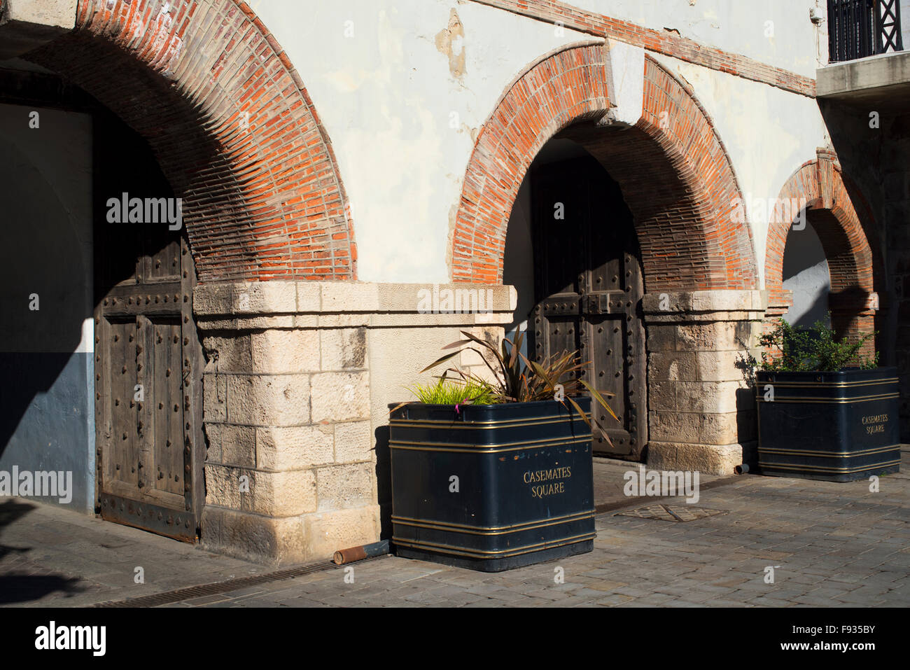 Town Gates on the Rock of Gibraltar at the entrance to the ...