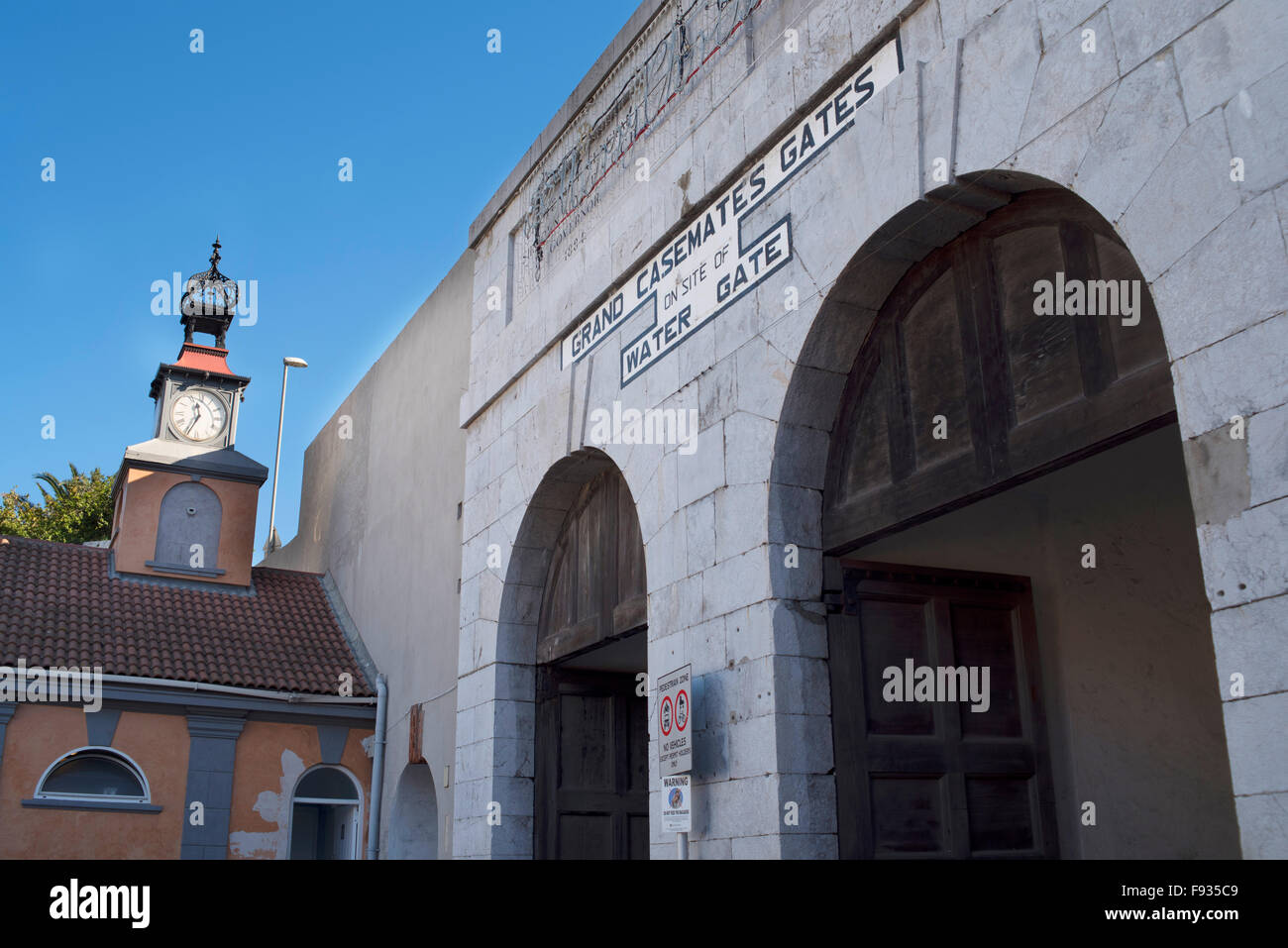 Town Gates on the Rock of Gibraltar at the entrance to the ...