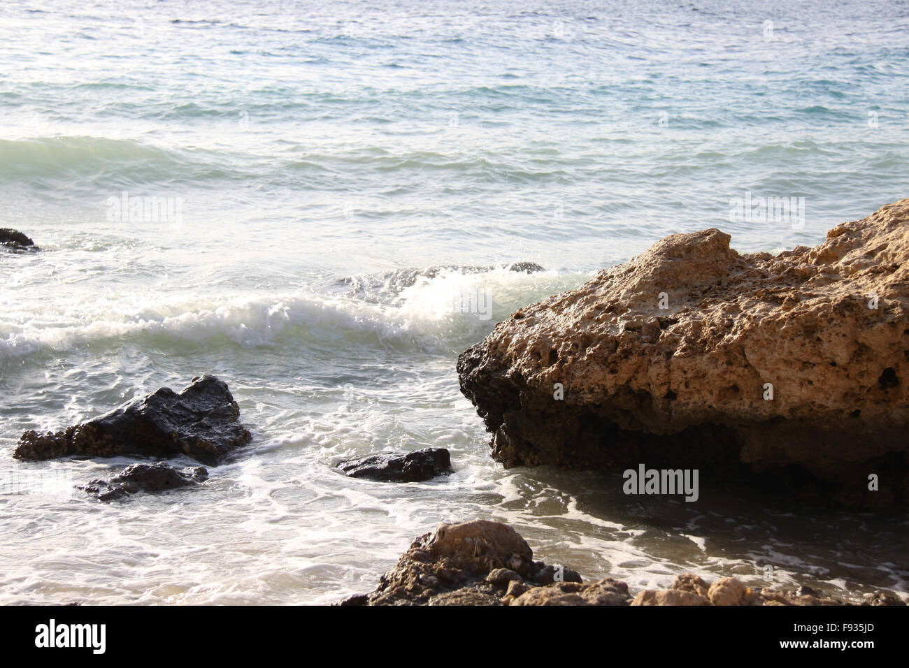 Red Sea at sunset waves Stock Photo - Alamy