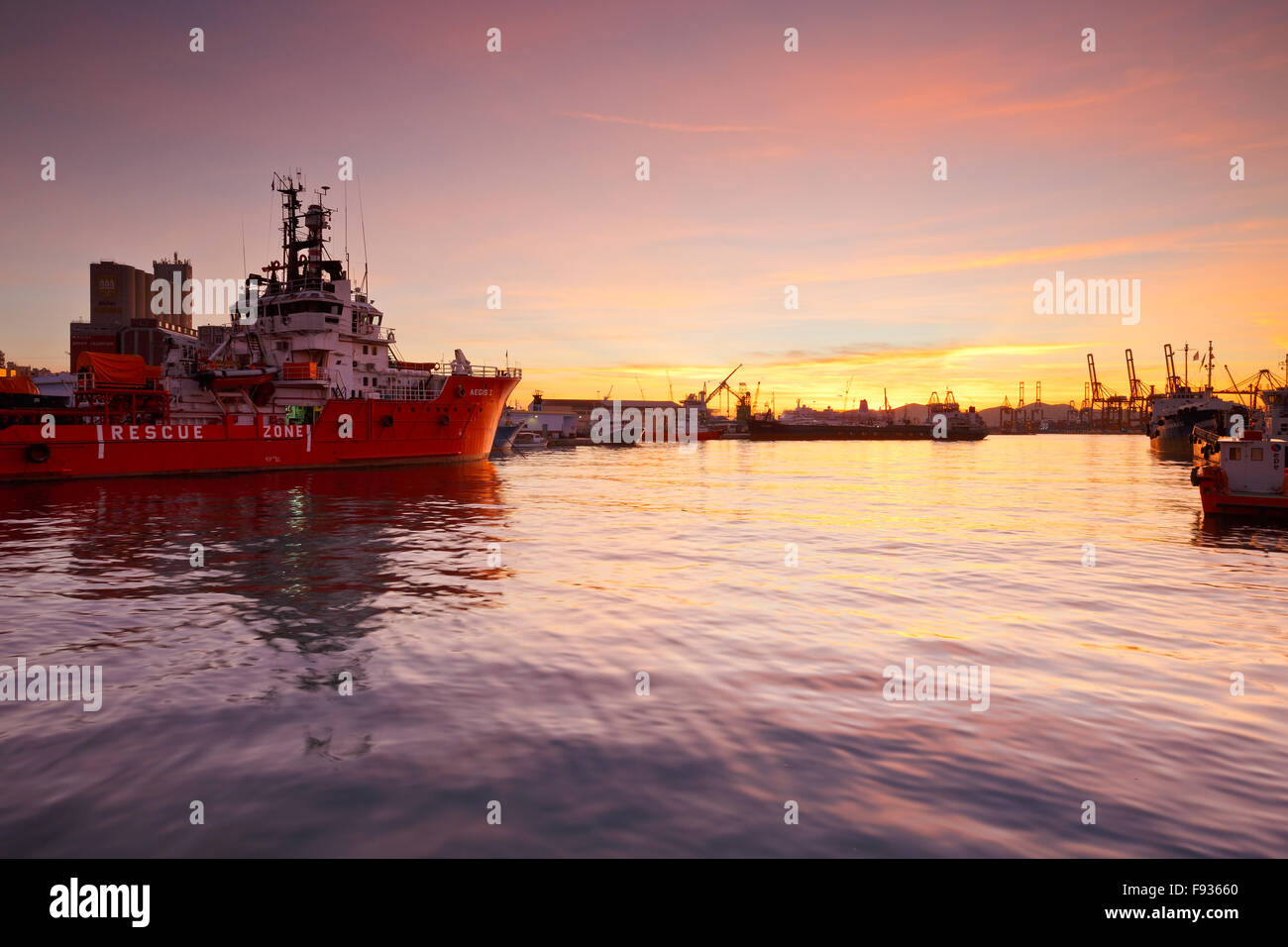 Supply vessel at the central fish market in Piraeus, Athens Stock Photo ...