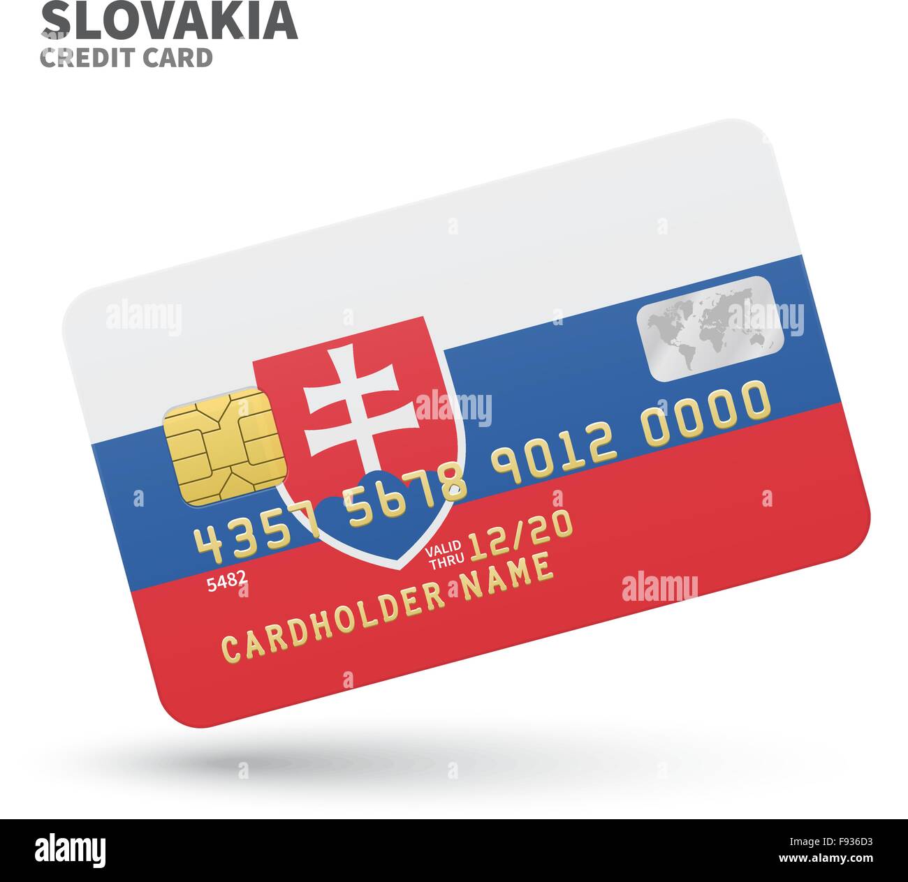 Credit card with Slovakia flag background for bank, presentations and ...