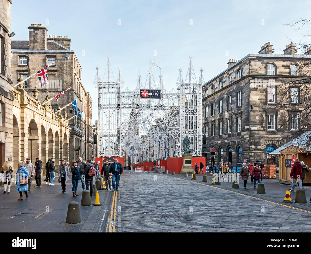 Virgin Money Street of Light in the High Street The Royal Mile ...