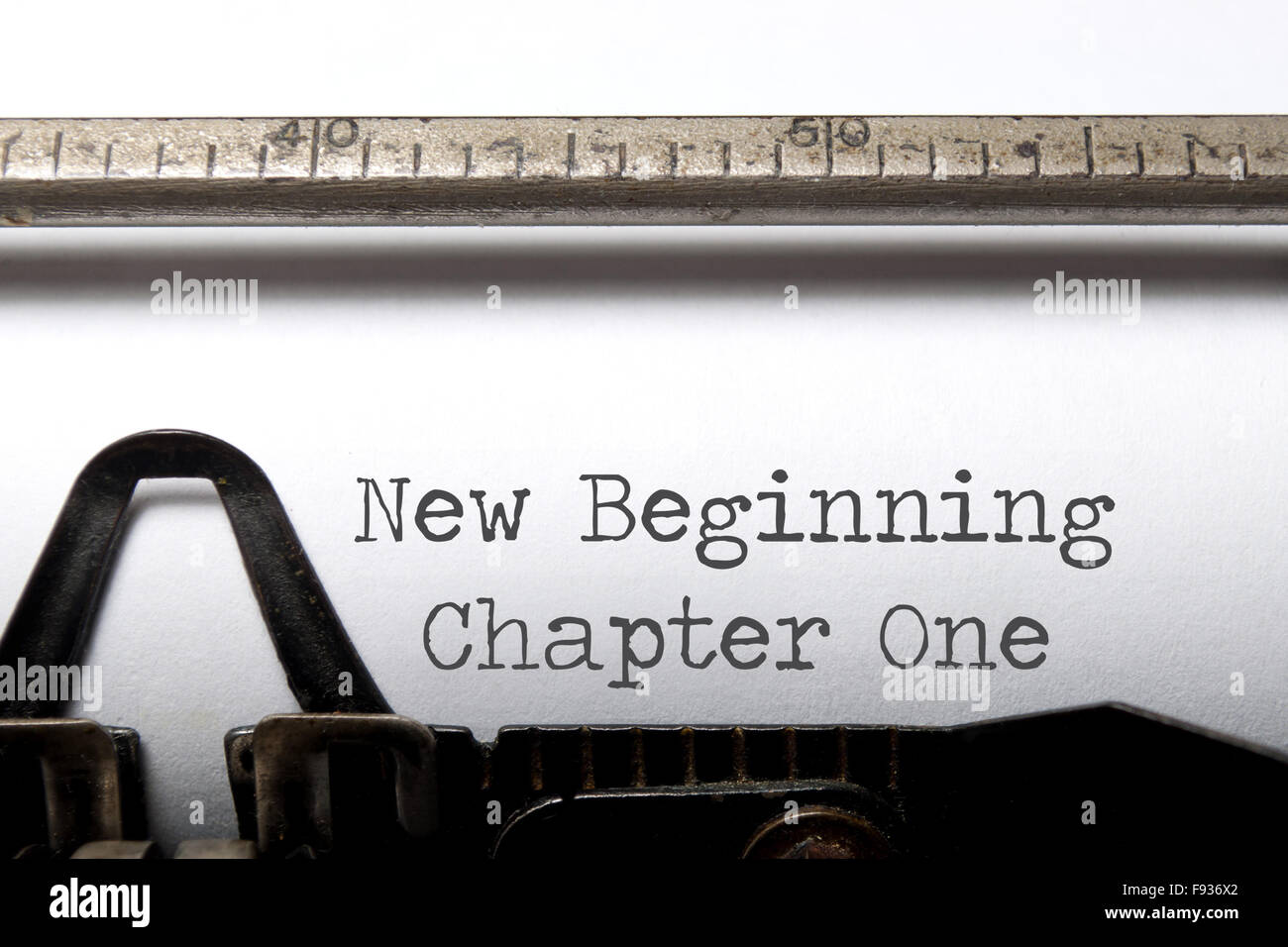 New beginning chapter one printed on a typewriter Stock Photo - Alamy