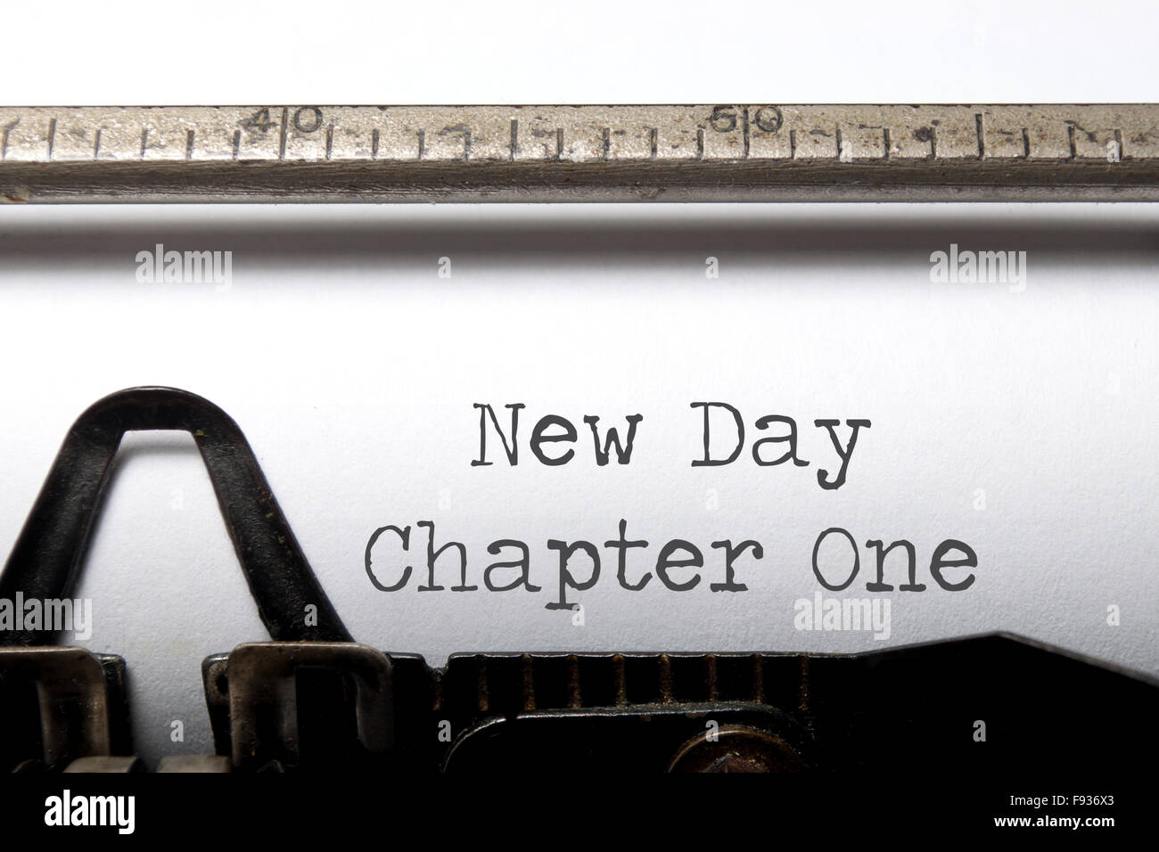 New day chapter one printed on a typewriter Stock Photo - Alamy