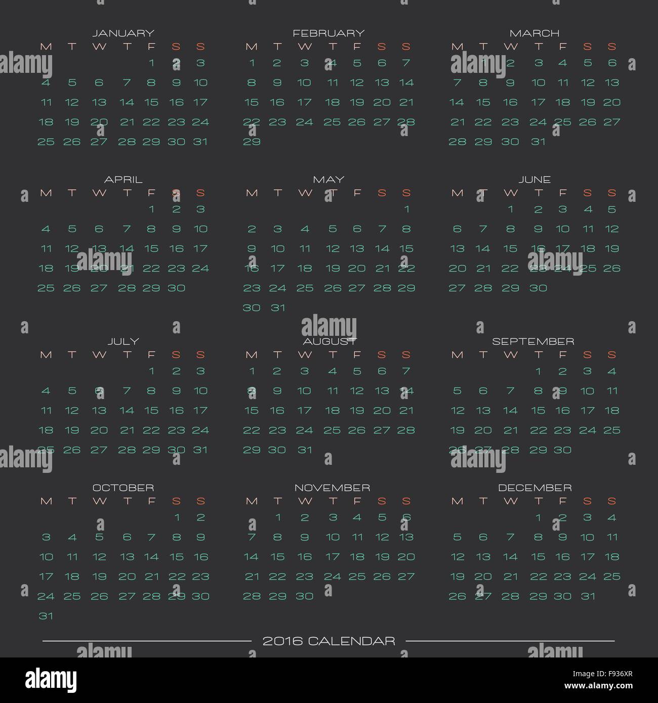 2016 Calendar Printable