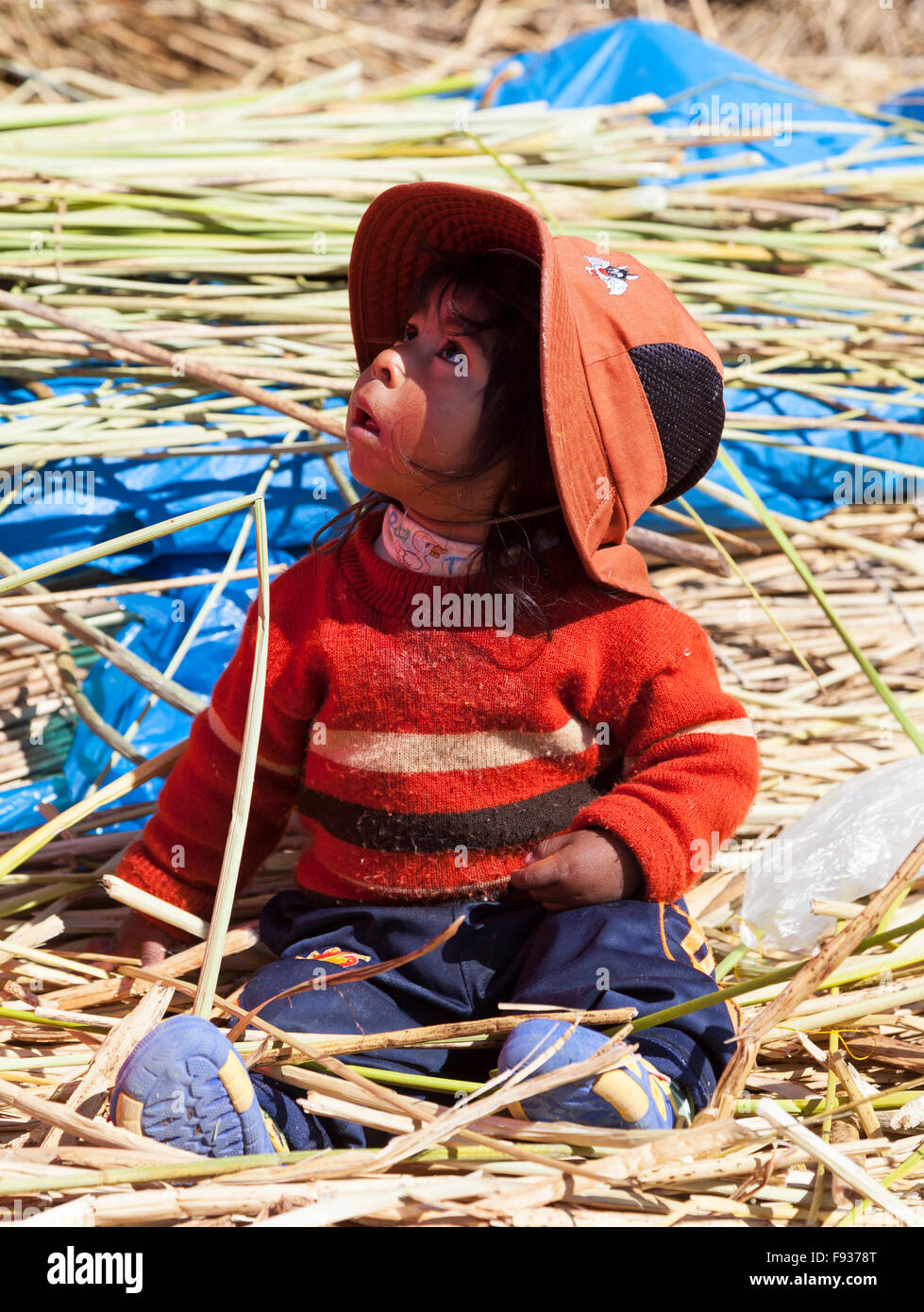 Young child - Uros Islands - Peru Stock Photo - Alamy