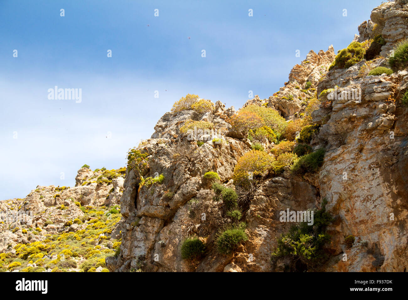 High mountain and Rocks in Greece Rhodes Stock Photo - Alamy