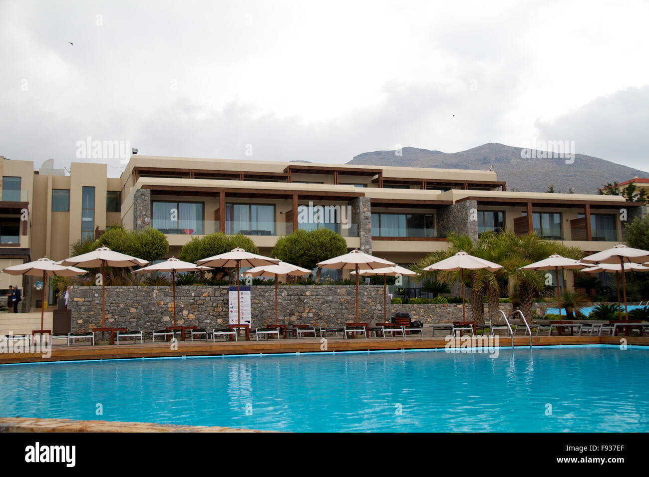 Swimming pool at luxury villa, Rhodes Greece Stock Photo - Alamy