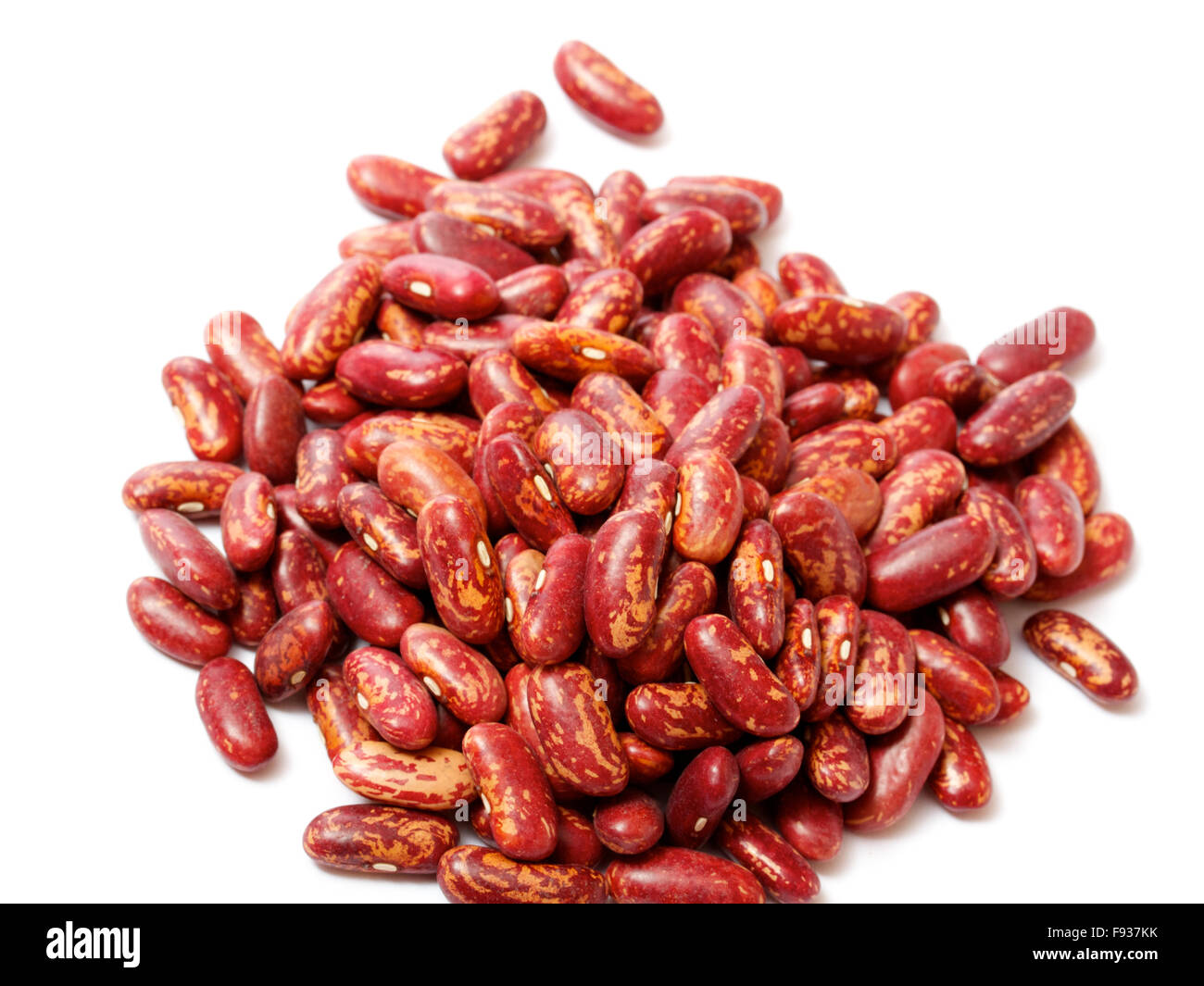 dried red beans on white background Stock Photo - Alamy