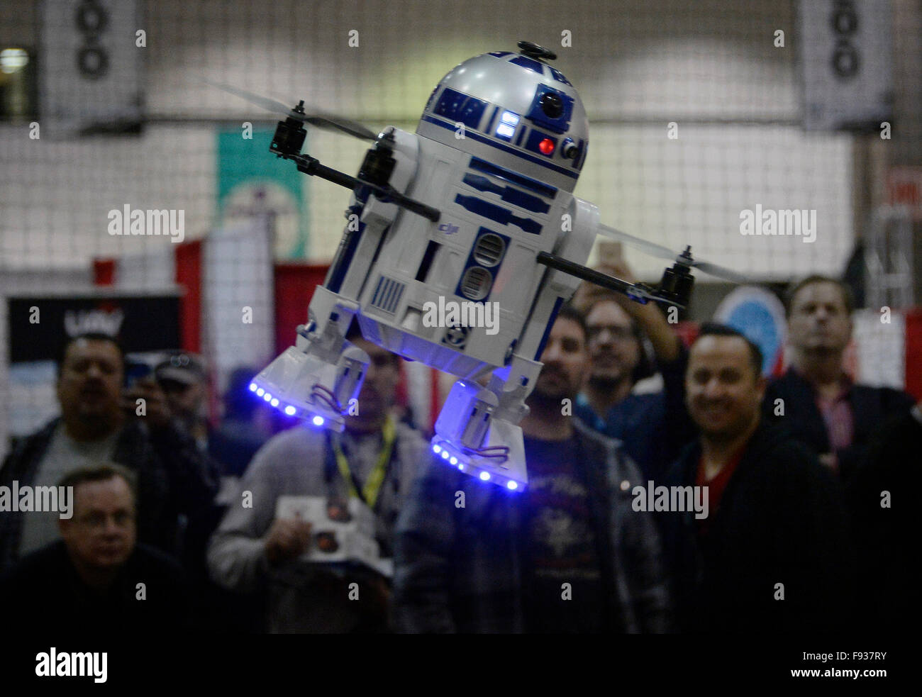 A one of a kind StarWars R2D2 custom flying drone stole the show during ...