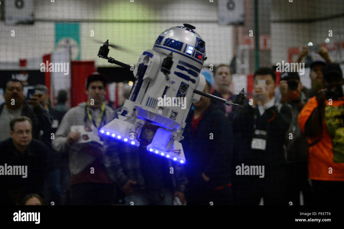 A one of a kind StarWars R2D2 custom flying drone stole the show during ...