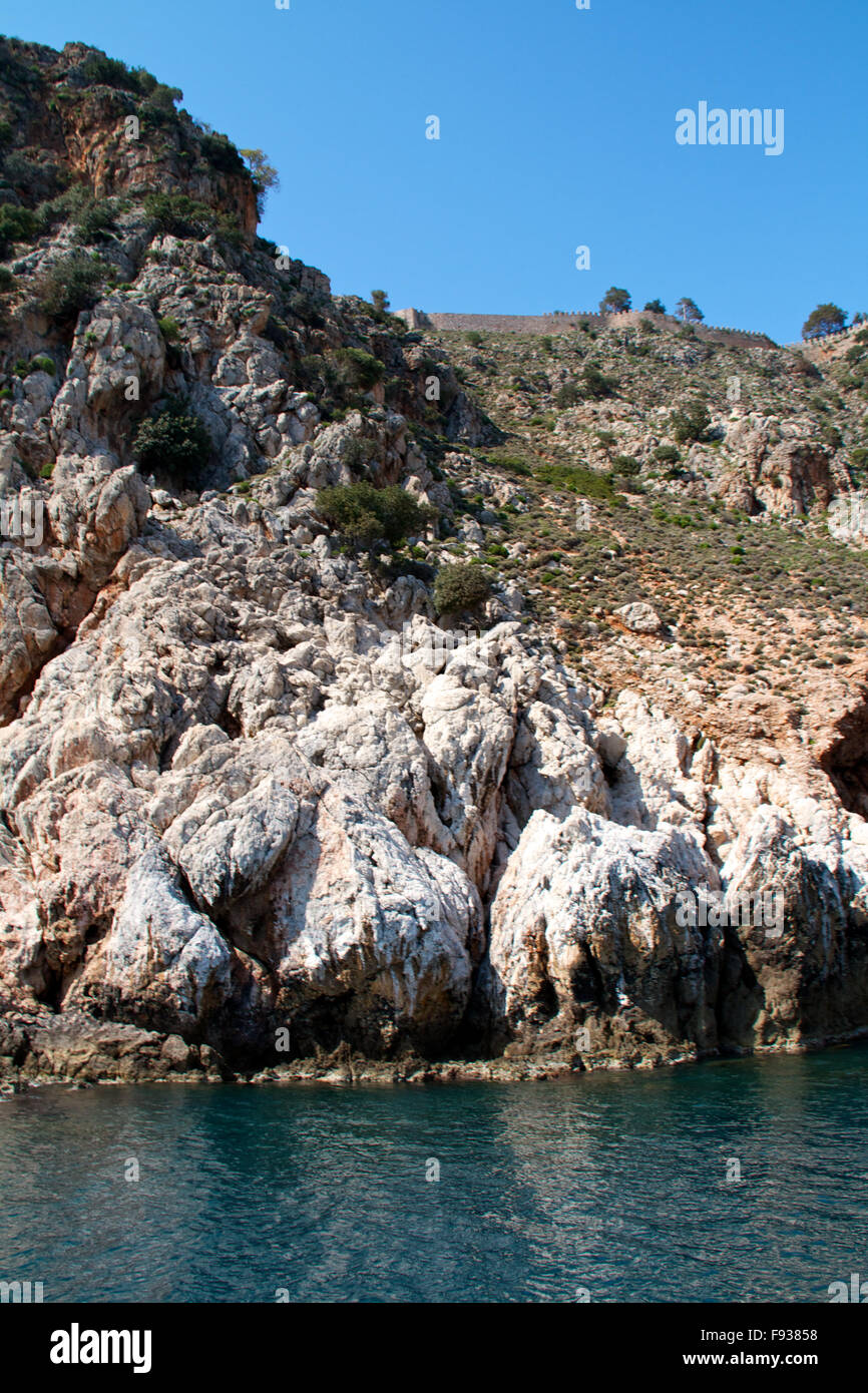 Rock and Mediterranean sea in Turkey Stock Photo - Alamy