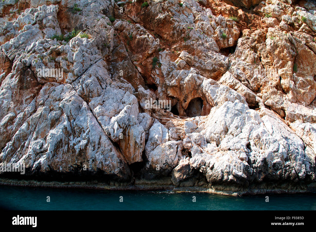 Rock and Mediterranean sea in Turkey Stock Photo - Alamy
