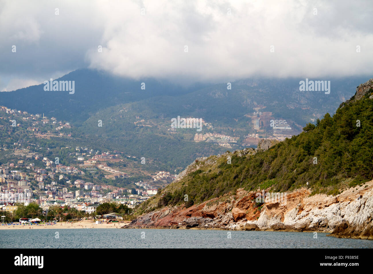 Alanya city hill, sea coast, Turkey Stock Photo - Alamy