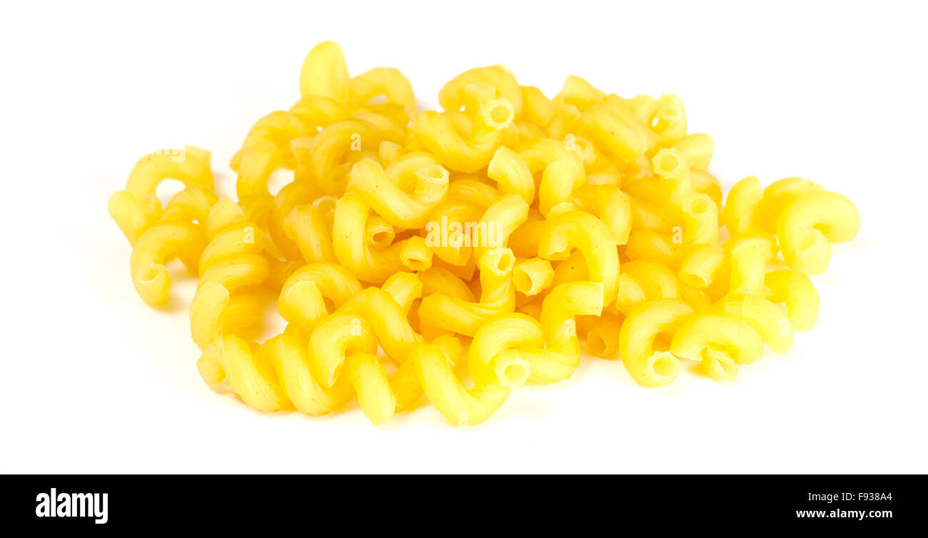dried italian pasta (macaroni) isolated on white background Stock Photo ...