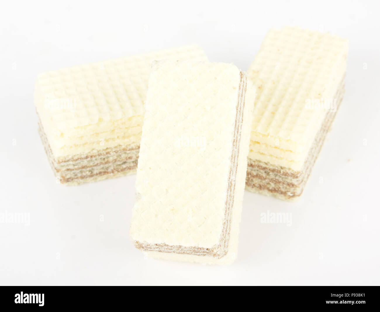 Wafers on a white background Stock Photo - Alamy