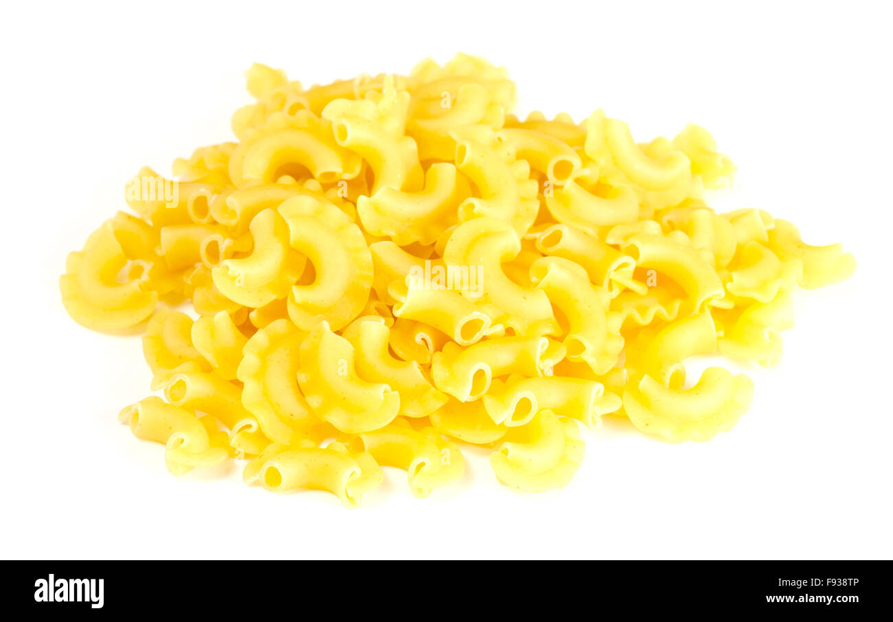 dried italian pasta (macaroni) isolated on white background Stock Photo ...
