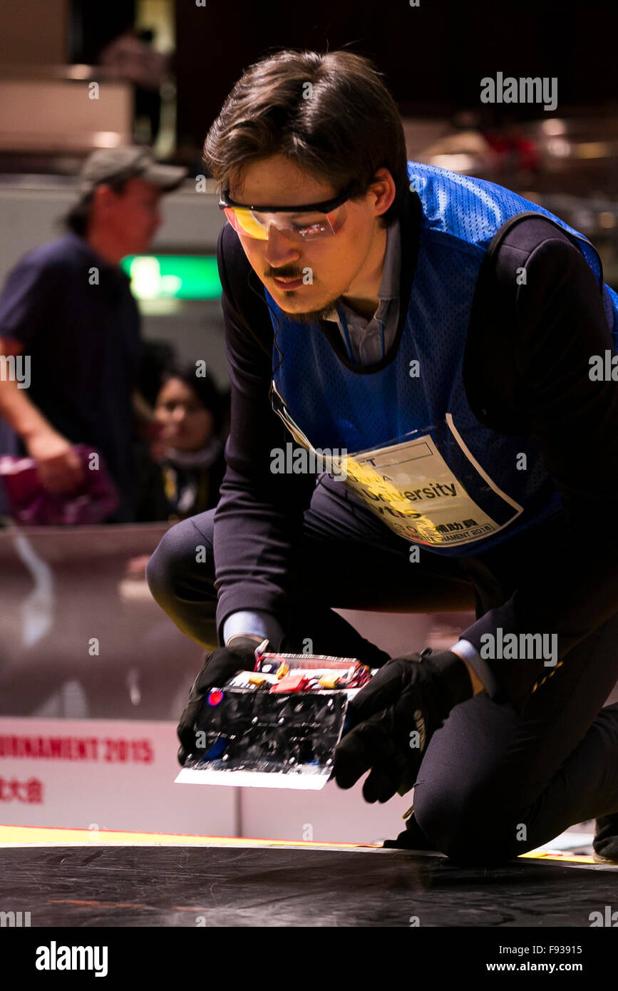 A robot operator from Lithuania competes at the International Robot ...