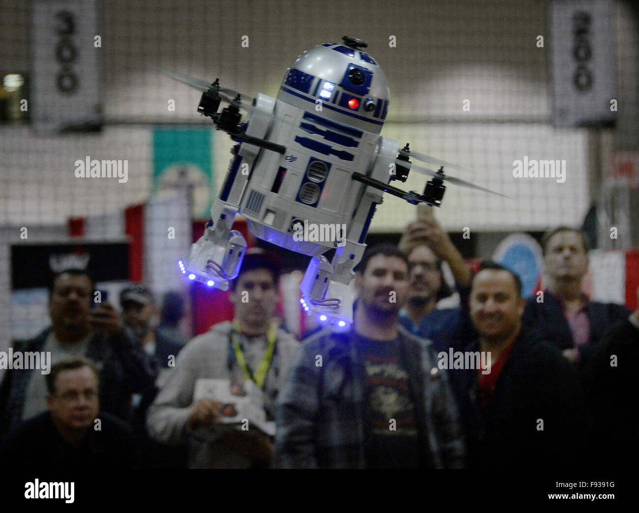 A one of a kind StarWars R2D2 custom flying drone stole the show during ...