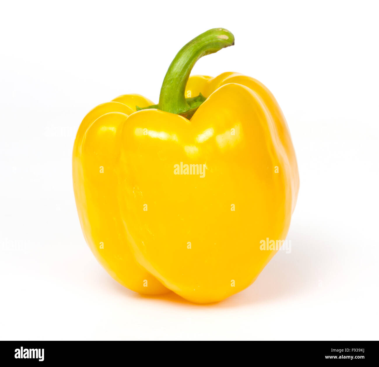 yellow pepper paprika on white background isolated Stock Photo - Alamy