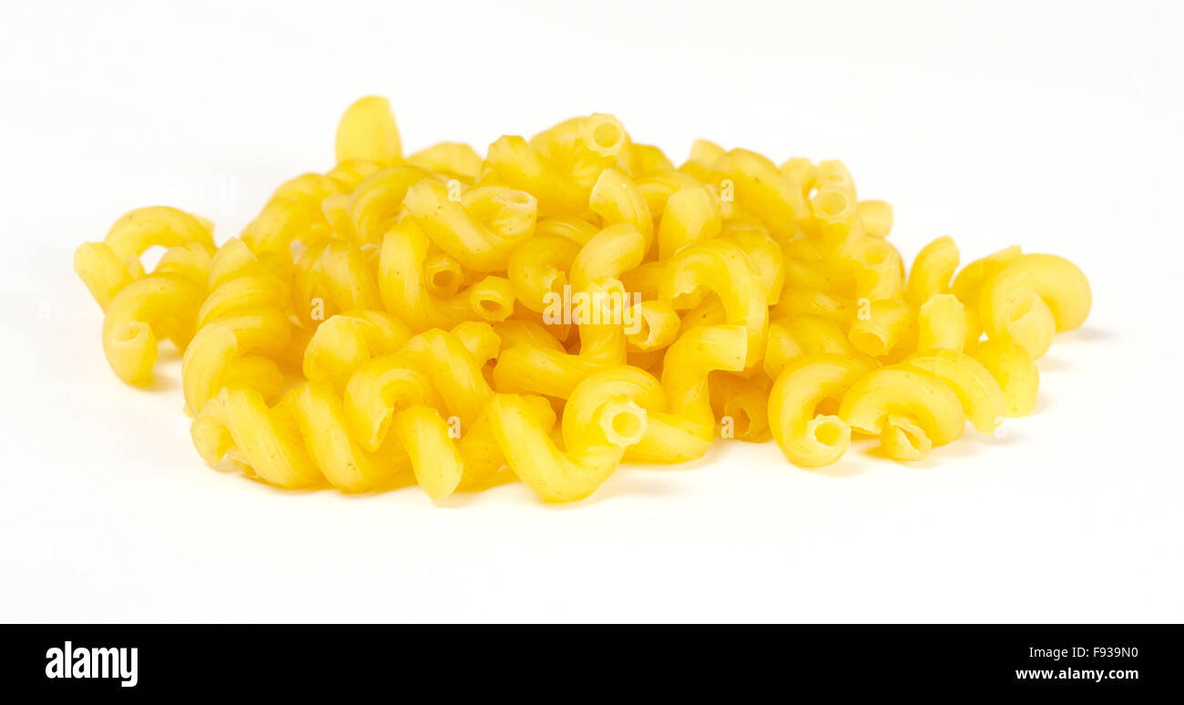 dried italian pasta (macaroni) isolated on white background Stock Photo ...