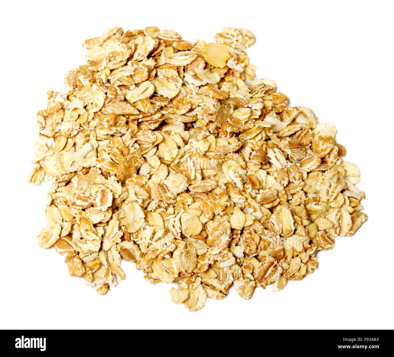 Heap of dry rolled oats isolated on white background Stock Photo - Alamy