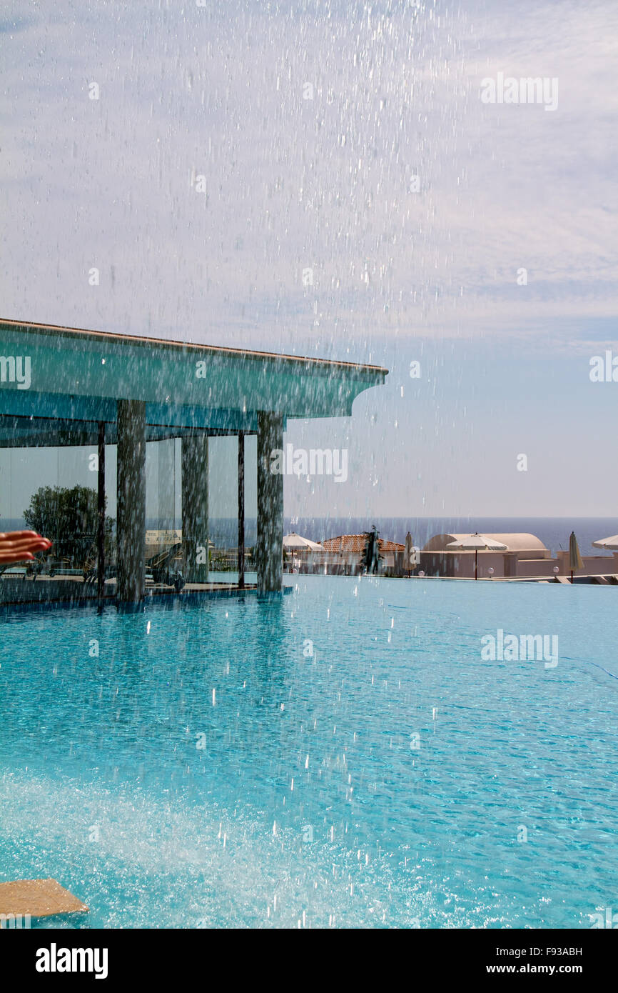 Swimming pool at luxury villa, Rhodes Greece Stock Photo - Alamy