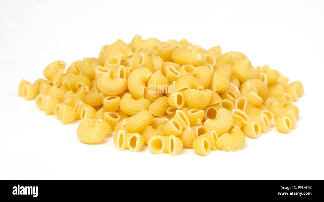 close up of a dried italian pasta on white background Stock Photo - Alamy