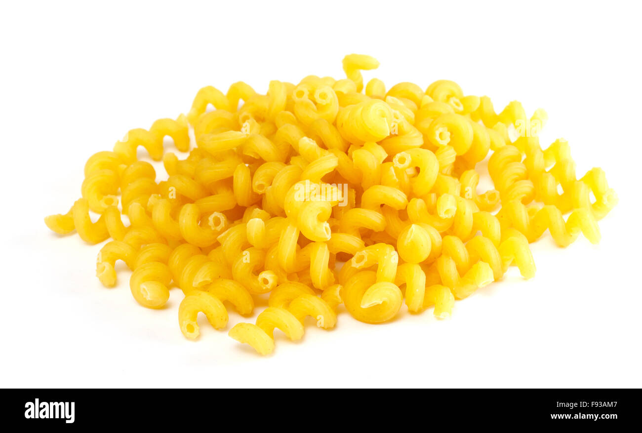 dried italian pasta (macaroni) isolated on white background Stock Photo ...