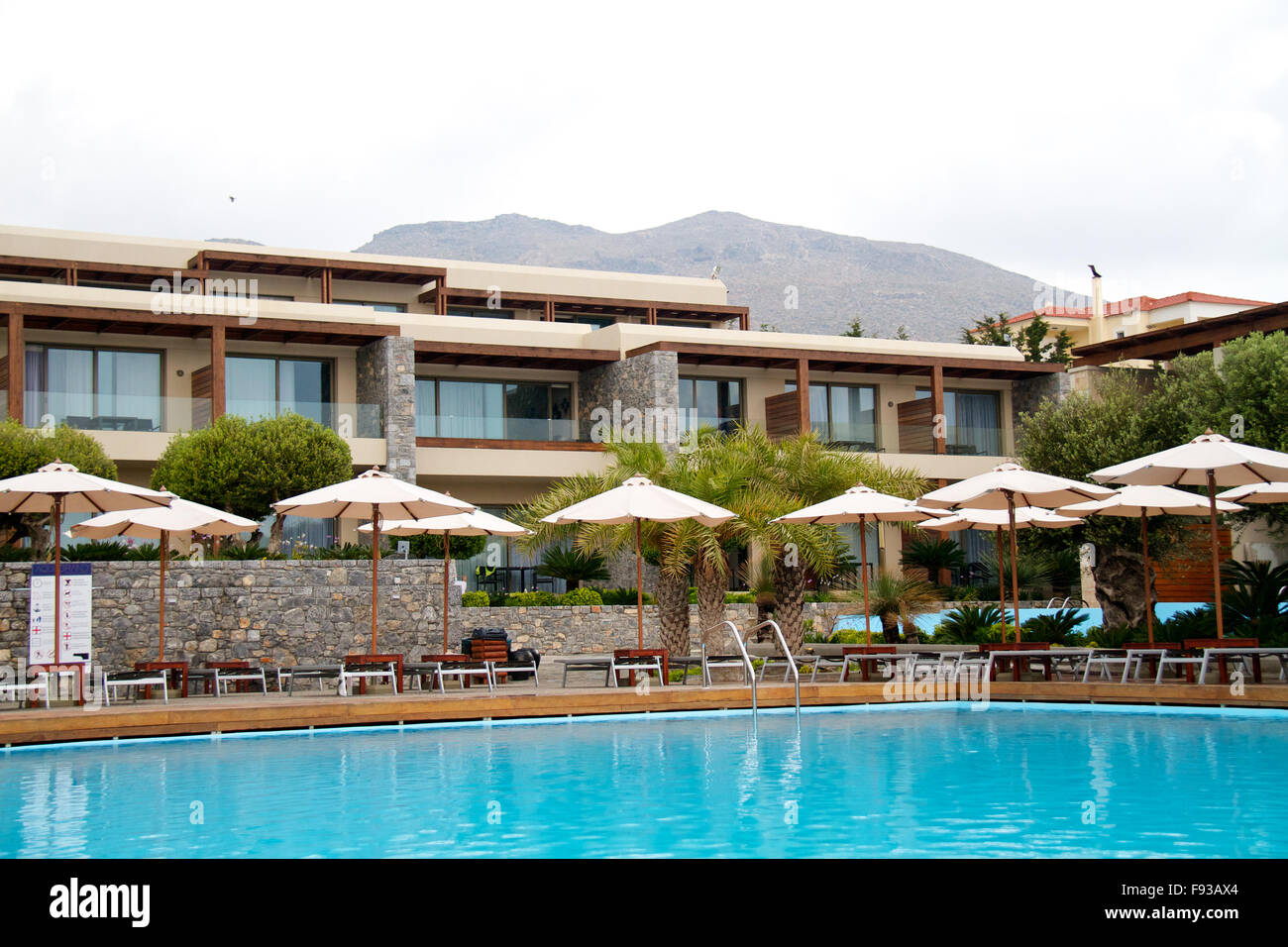 Swimming pool at luxury villa, Rhodes Greece Stock Photo - Alamy