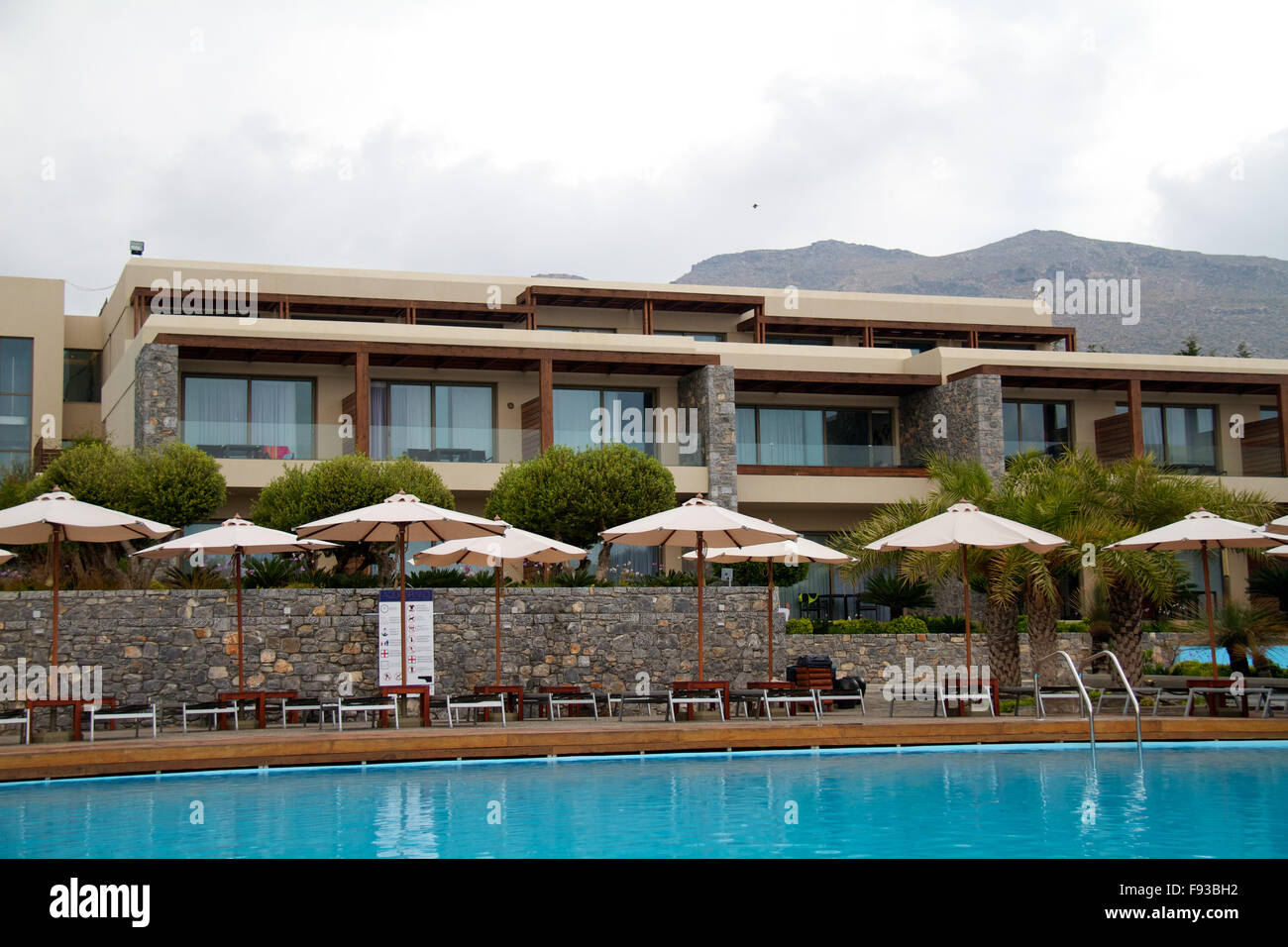 Swimming pool at luxury villa, Rhodes Greece Stock Photo - Alamy