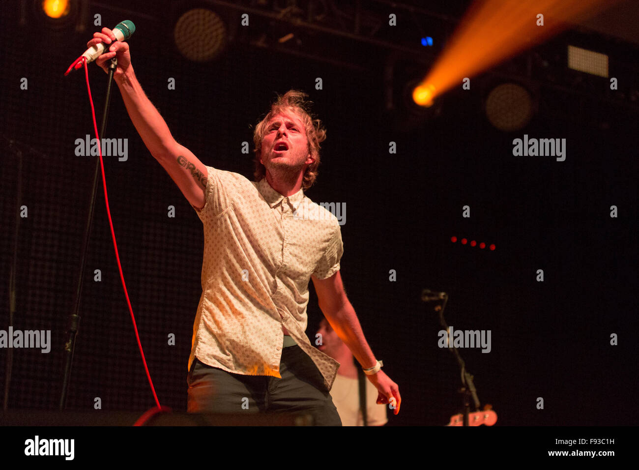 Los Angeles, California, USA. 12th Dec, 2015. Singer AARON BRUNO of ...