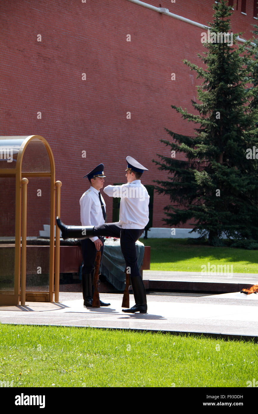 MOSCOW - JULY 18: Change of the guard at the Eternal Flame post in ...