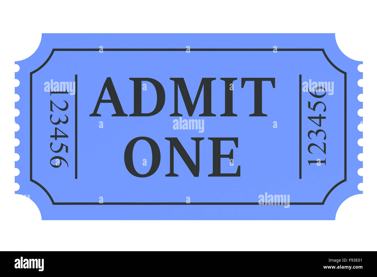 ticket admit one isolated on white background Stock Photo - Alamy