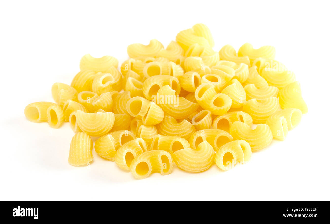 dried italian pasta (macaroni) isolated on white background Stock Photo ...