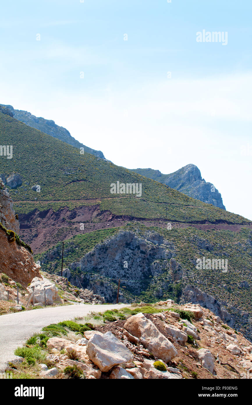 High mountain and Rocks in Greece Rhodes Stock Photo - Alamy