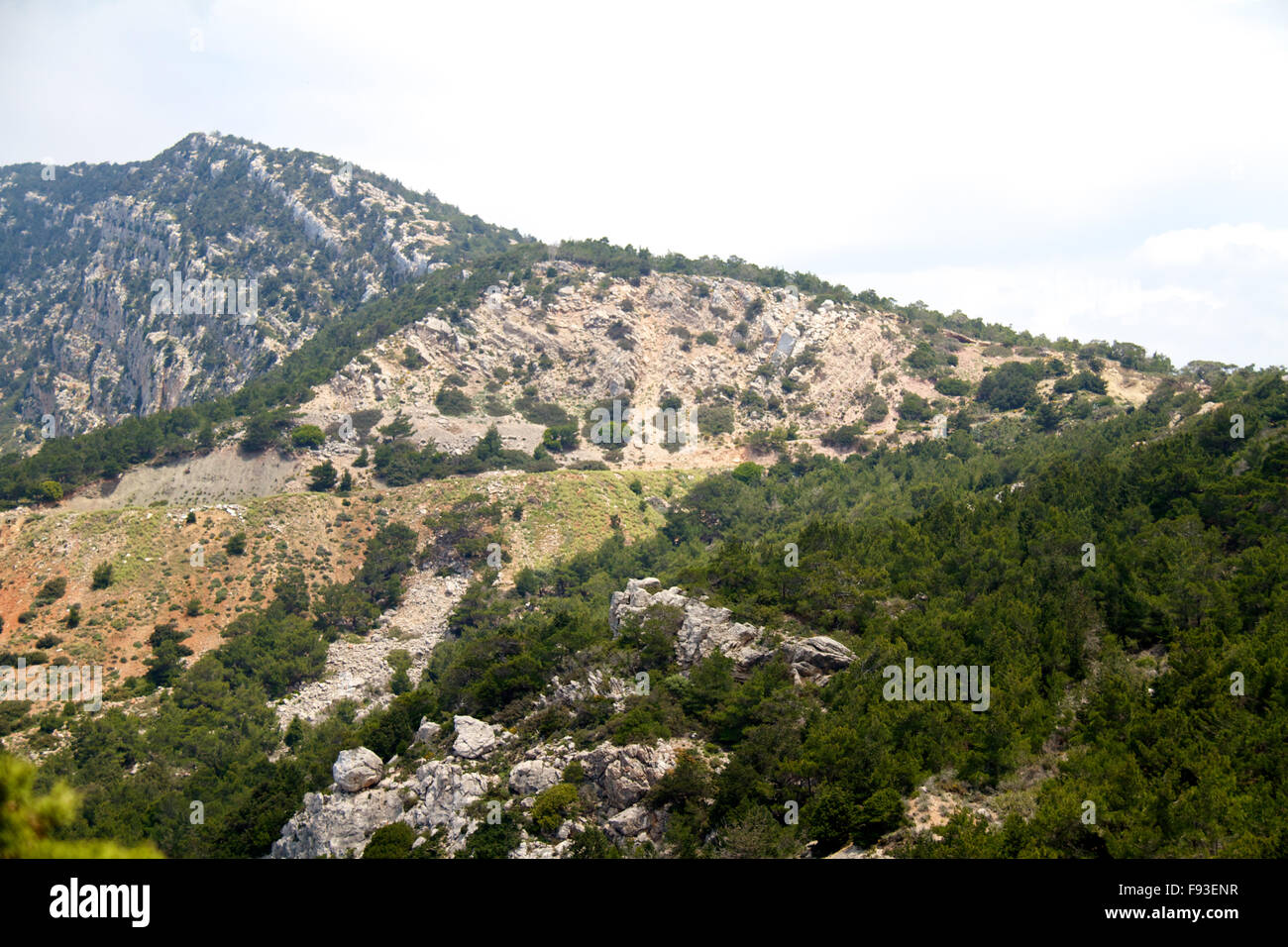 High mountain and Rocks in Greece Rhodes Stock Photo - Alamy