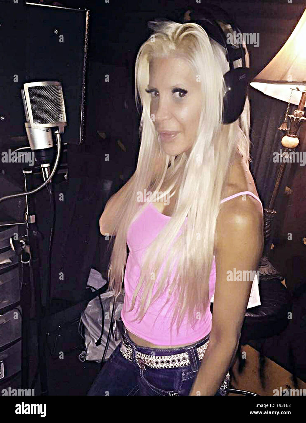 Frenchy Morgan recording her new single 'Frenchy Mafia' in a Los ...