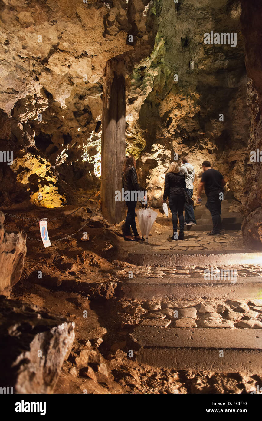 The Dragon’s Den interior, cave under Wawel Hill in Krakow, Poland ...